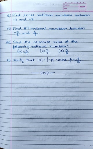 CBSE - Grade 8 - Mathematics - Rational Numbers - Worksheet (TWMB) | PDF