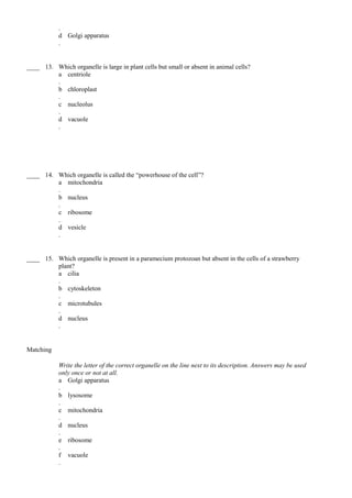 G9 structures of the cell mc quiz | RTF