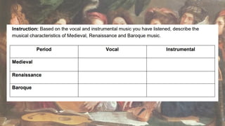 G9 Vocal and Instrumental Music of Medieval, Renaissance and Baroque ...
