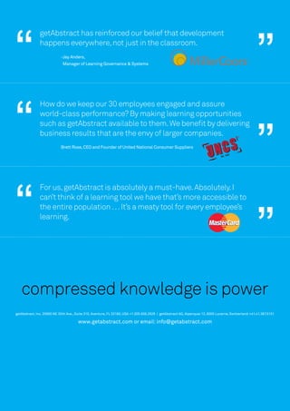 getAbstract's new corporate brochure | PDF | Human Resources | Business