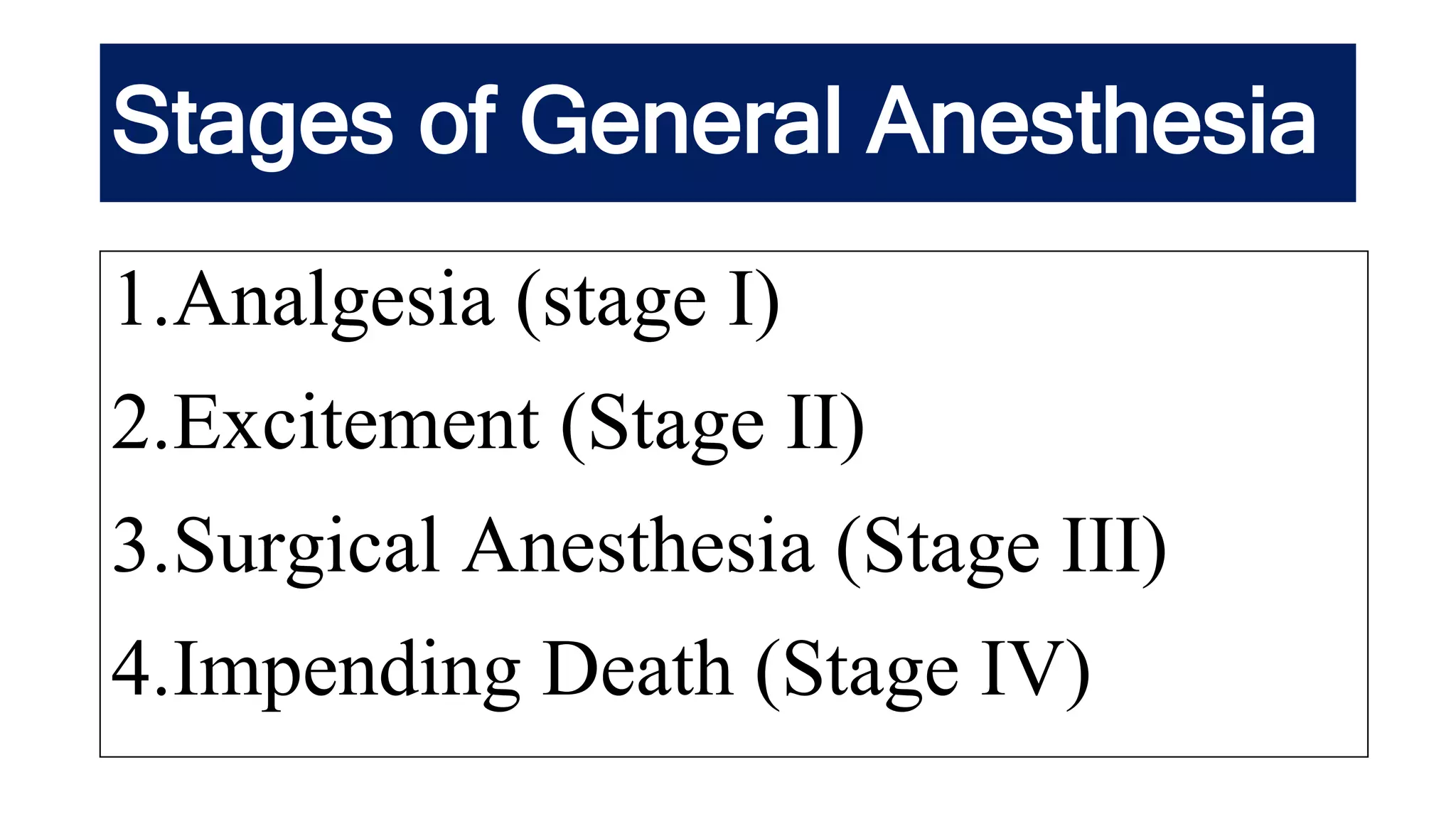 stages of general anesthesia | PPTX | Surgery | Medical Health