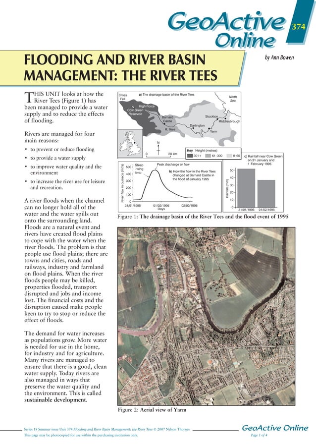 Management of the River Tees | PDF | Geography | Science