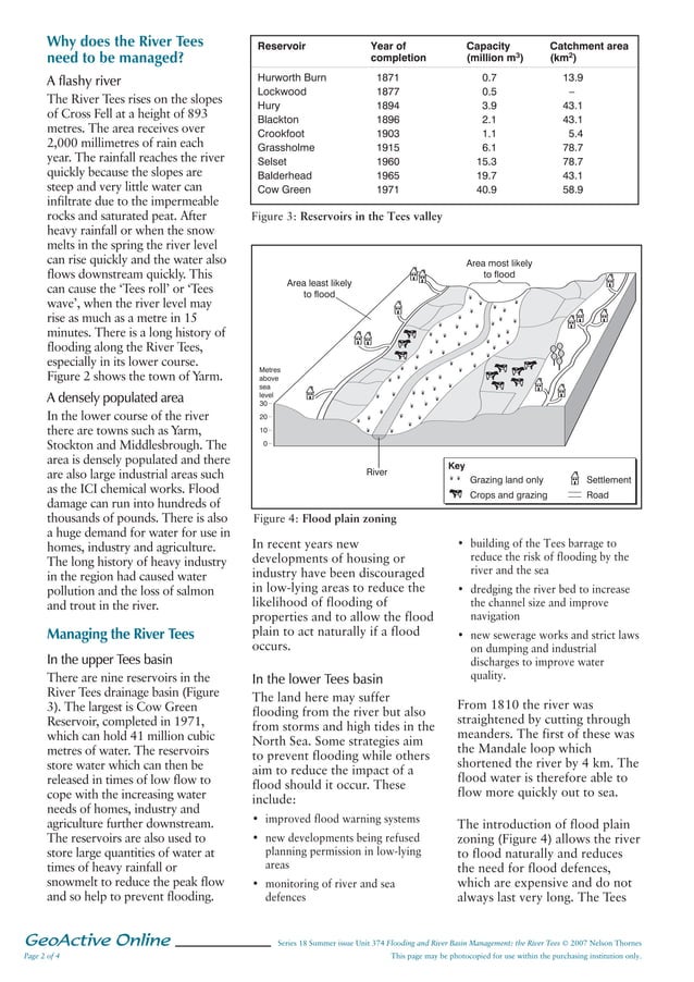 Management of the River Tees | PDF | Geography | Science