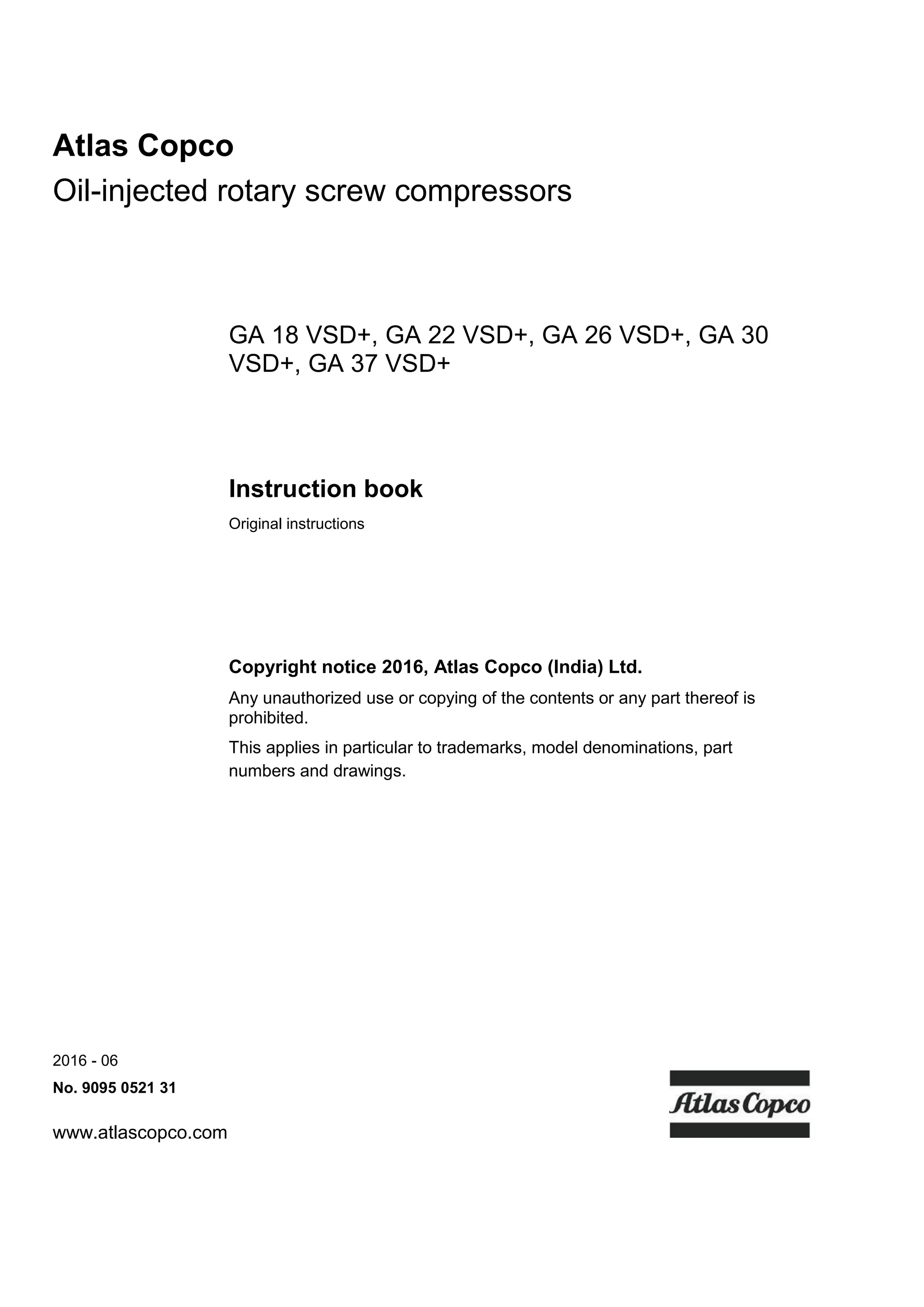 instruction manual for compressor . document related compressor atlas ...