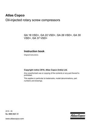 instruction manual for compressor . document related compressor atlas ...