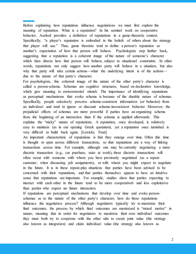 Negotiation skills assignment | DOCX