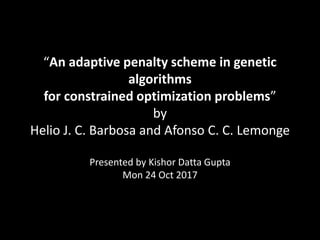 Adaptive Penalty function in Genetic algorithms | PPT