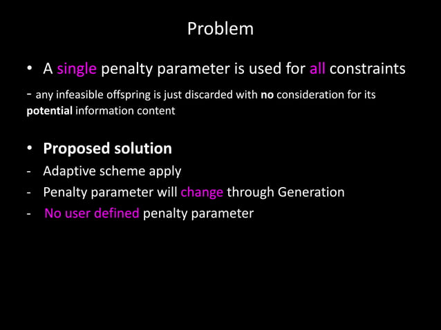 Adaptive Penalty function in Genetic algorithms | PPT
