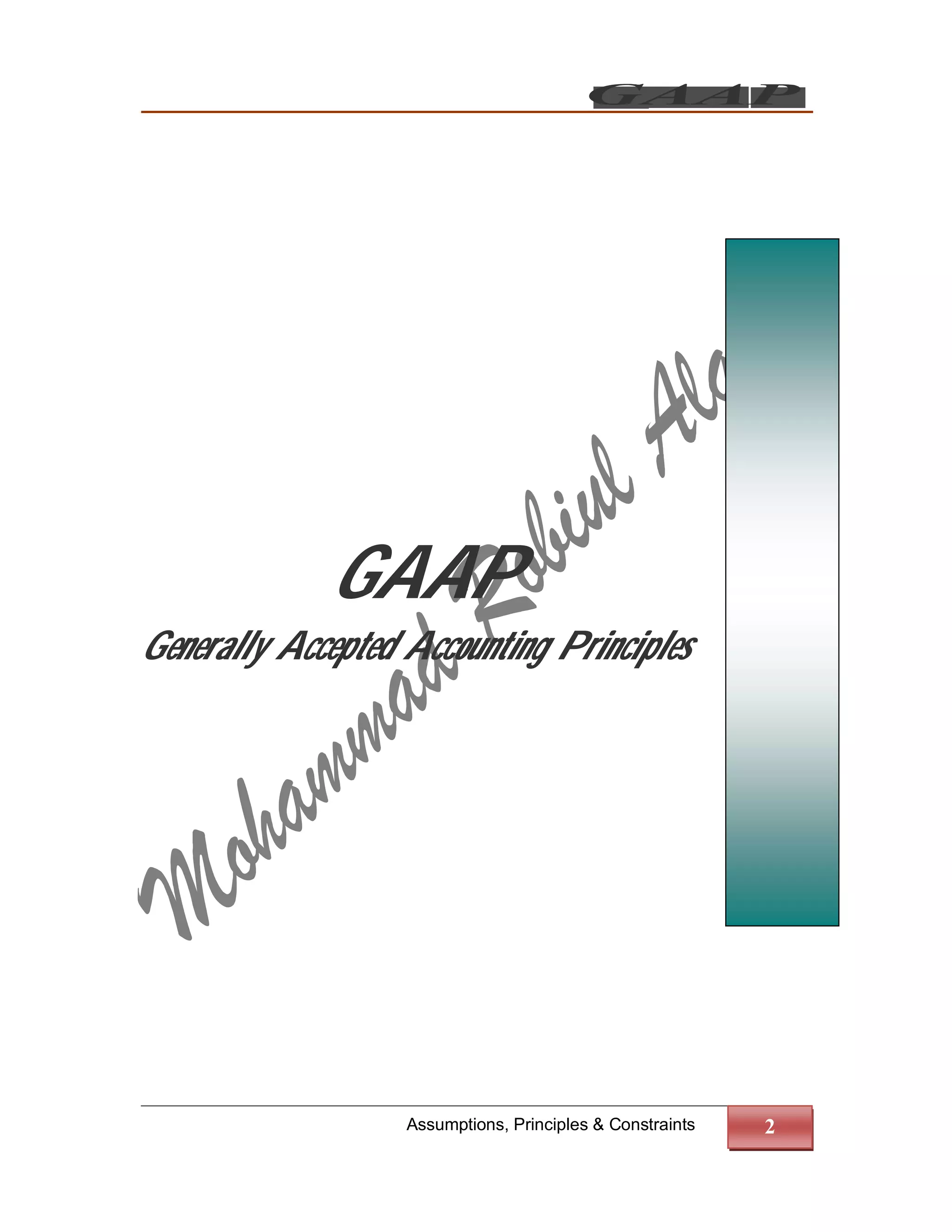 Gaap, assumptions, principles & constraints | PDF Gaap, assumptions, principles & constraints | PDF