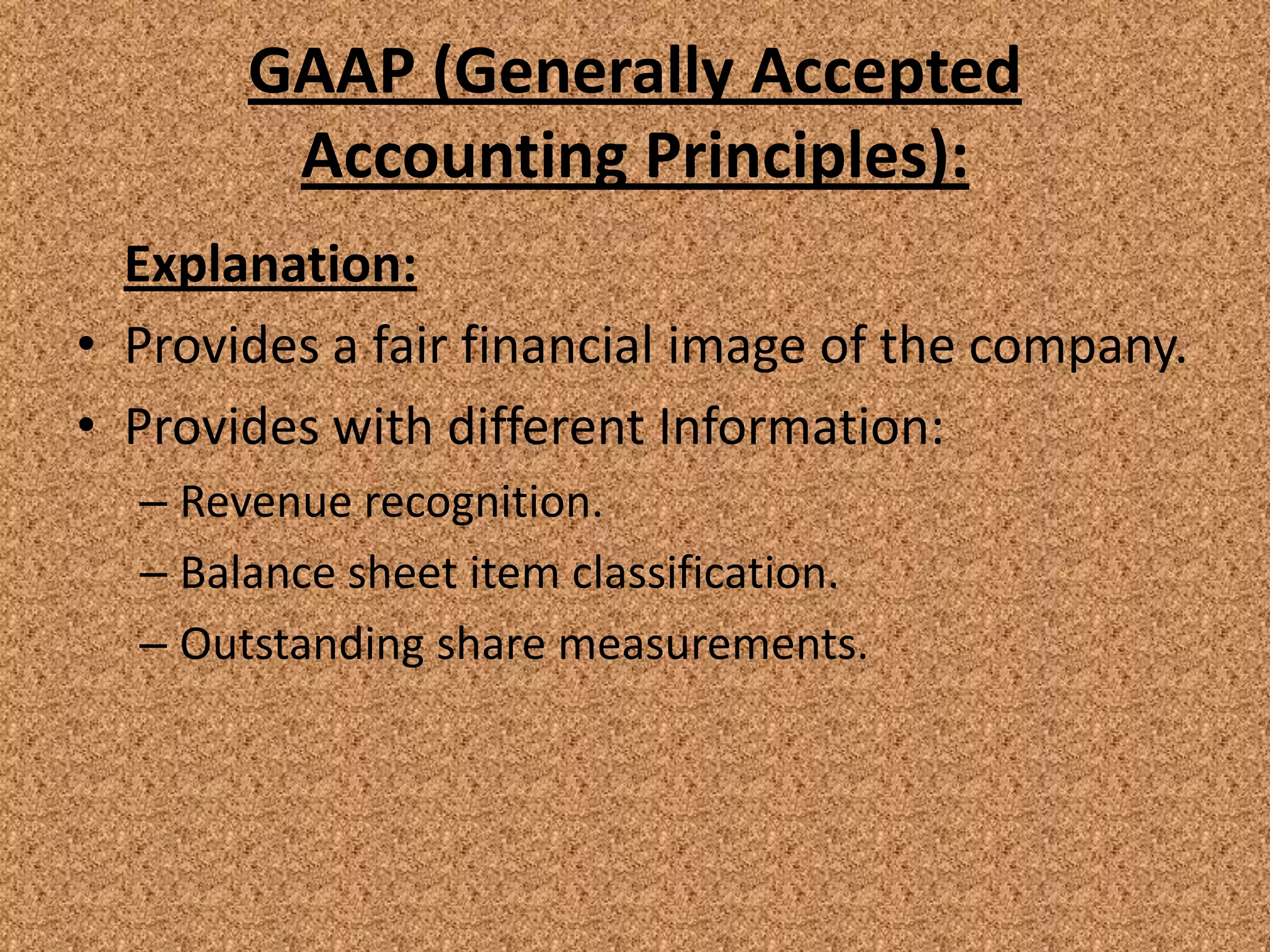 Gaap (generally accepted accounting principles) | PPTX