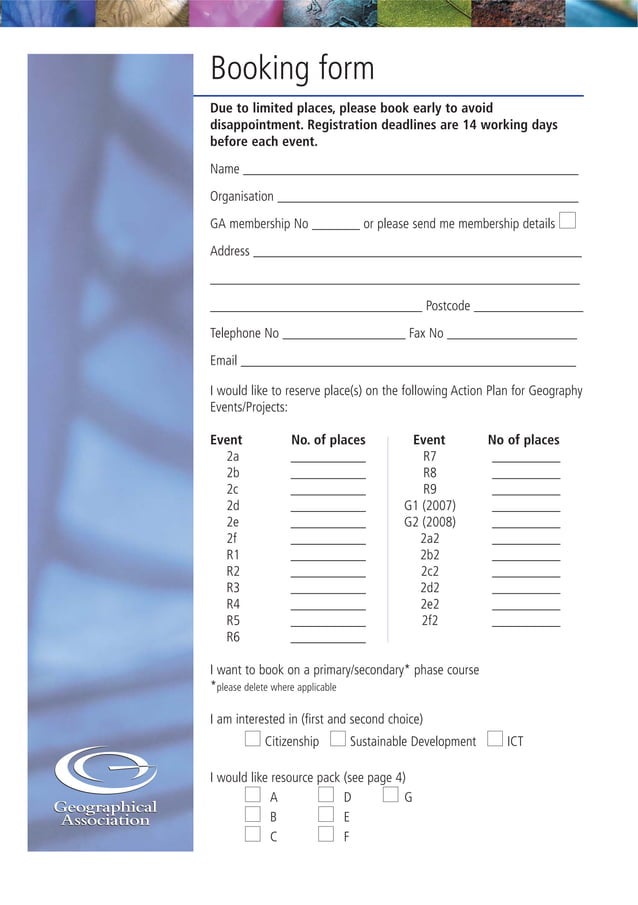 GA Action Plan for Geography Events Booklet | PDF