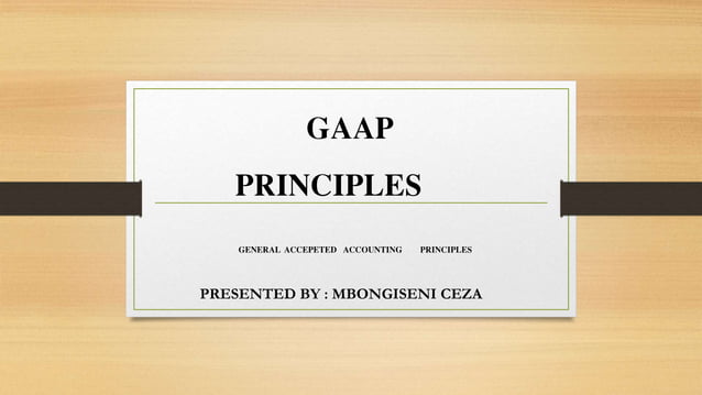 GAAP principles | PPTX