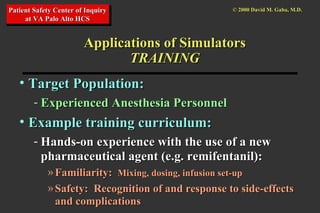 Application of simulation in anesthesia Application of simulation in ...