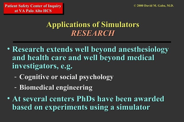 Application of simulation in anesthesia Application of simulation in ...