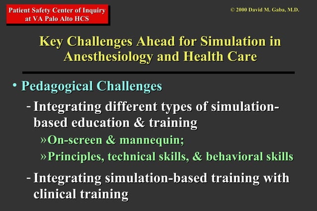 Application of simulation in anesthesia Application of simulation in ...