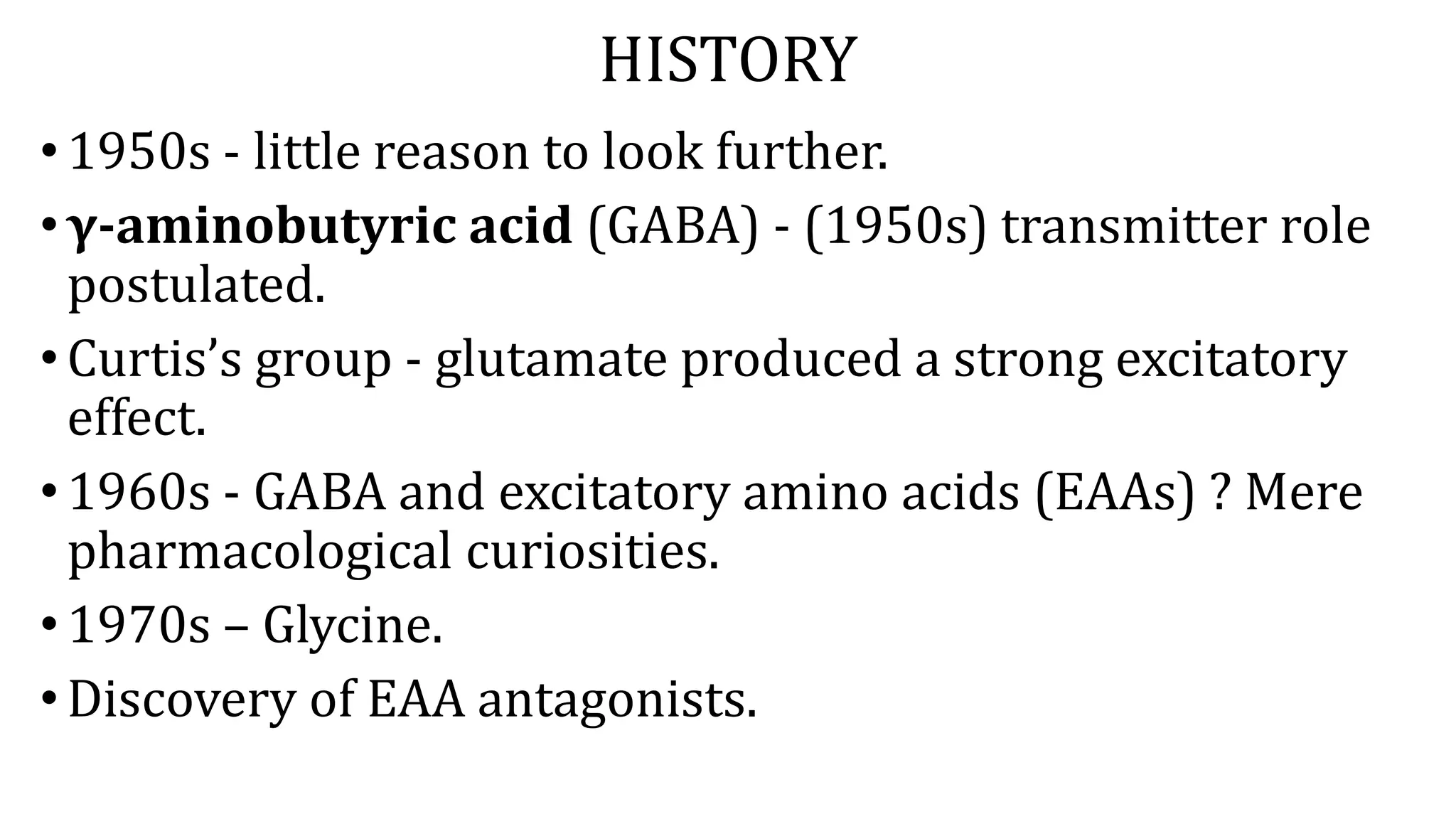 GABA, glutamate receptors and their modulation | PPTX