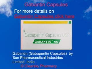 Gabantin (Gabapentin Capsules) | ODP