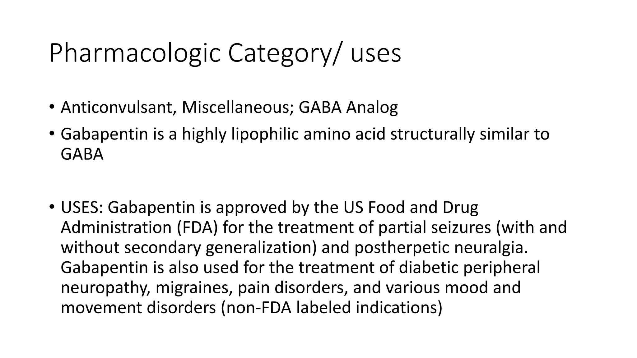 Drug Monitoring and Pharmacokinetics of Gabapentin, Clinical Pharmacy ...
