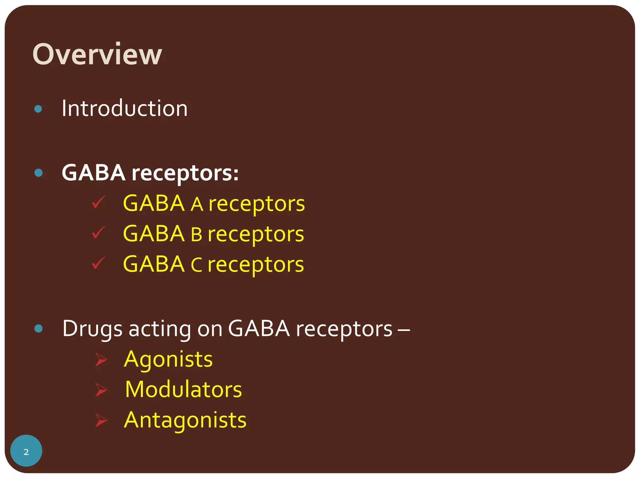 Gaba receptors & drugs acting on them | PPTX | Brain and Nervous System ...