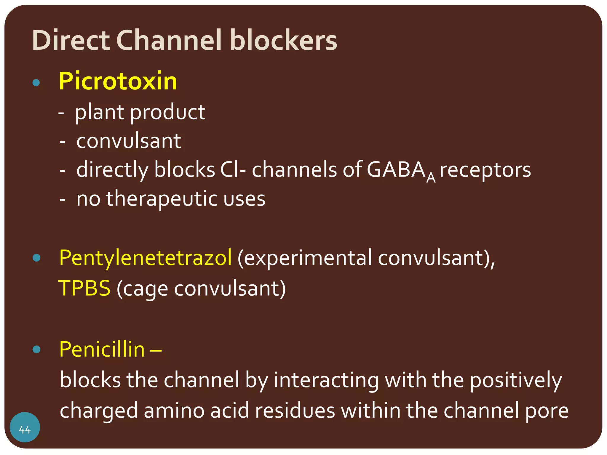Gaba receptors & drugs acting on them | PPTX