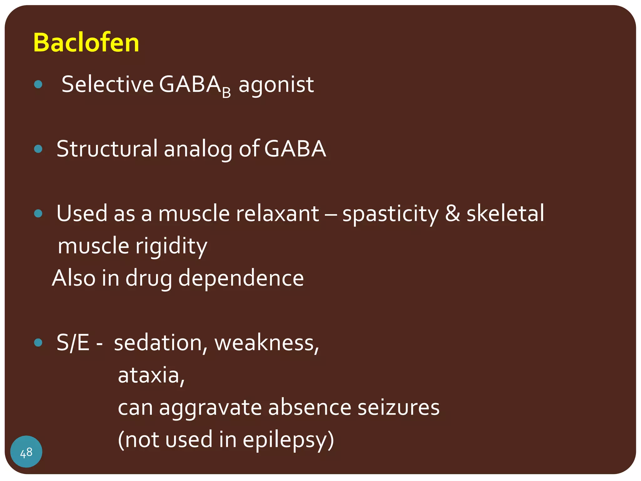 Gaba receptors & drugs acting on them | PPTX