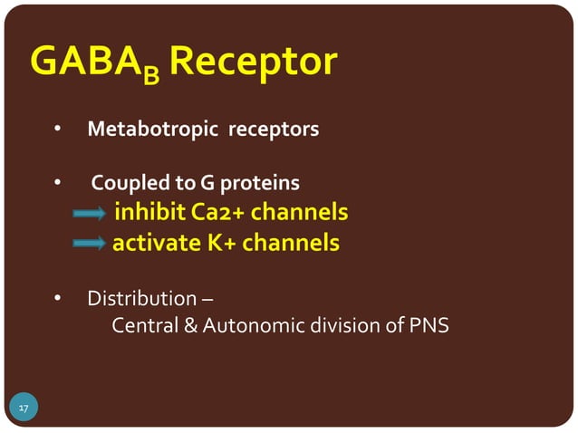Gaba receptors & drugs acting on them | PPTX | Brain and Nervous System ...