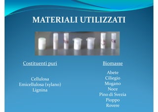 Studio sperimentale della pirolisi di biomasse legnose | PDF