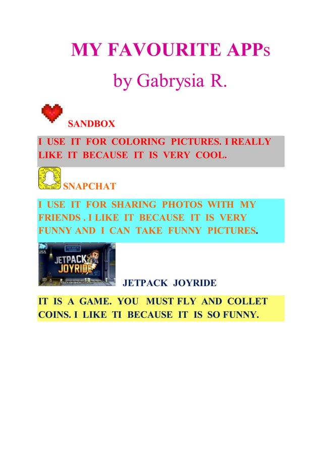 Gabrysia - My fav apps | DOCX