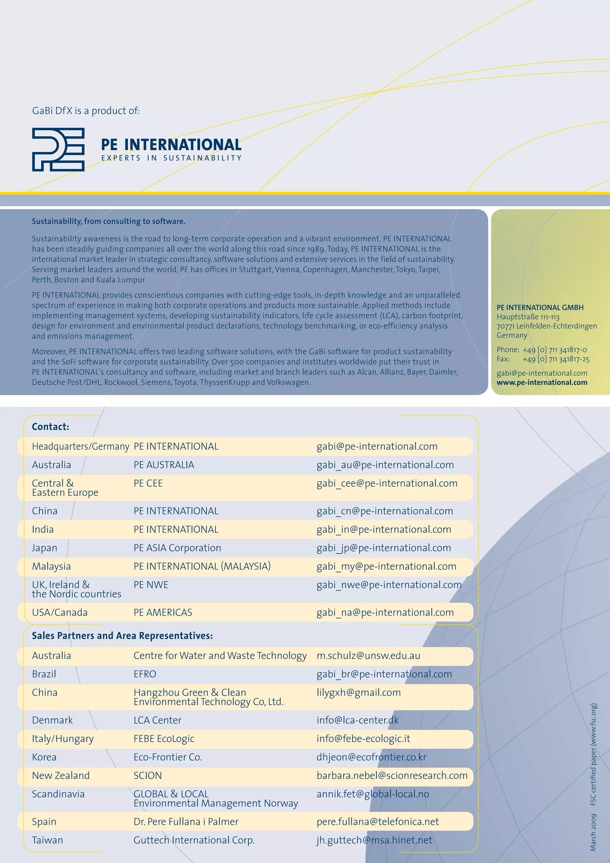 GaBi DfX - For compliance and sustainable product design | PDF