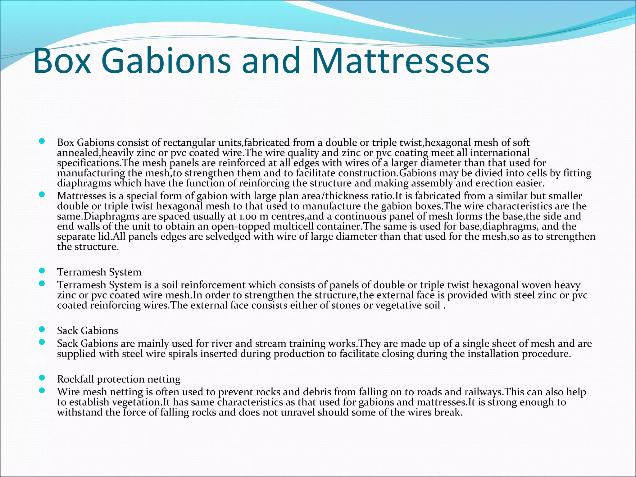 Gabion information manufacturing & installation | PPT