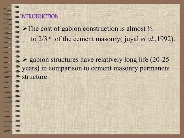 Gabion structures ppt | PPTX | Geology | Science