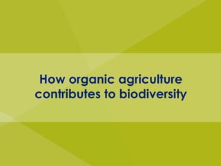 Voluntary Certification Schemes working for Biodiversity | PPT