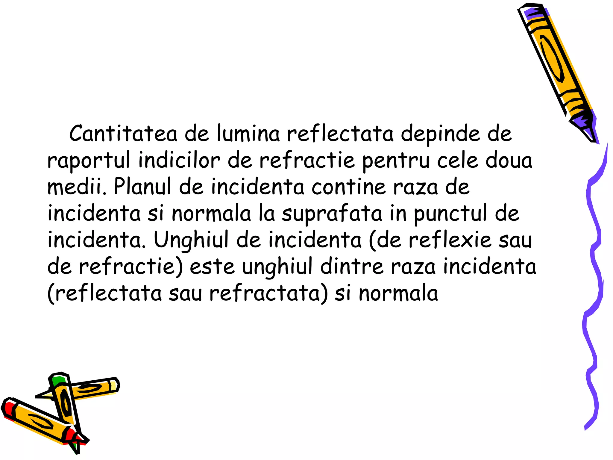 Reflexia si refractia luminii | PPT