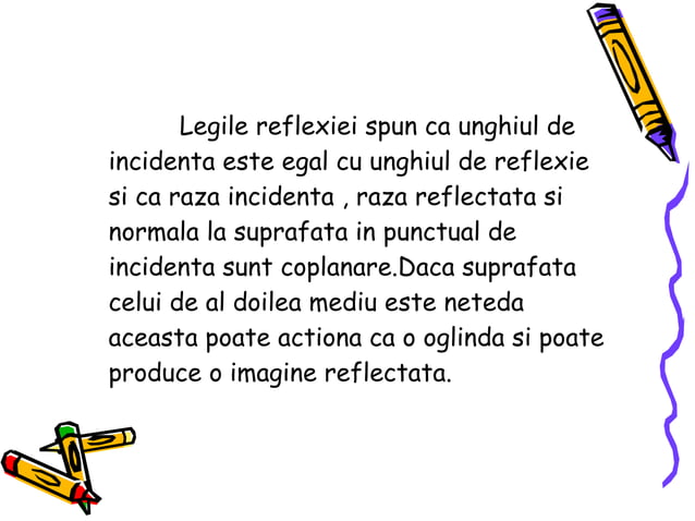 Reflexia si refractia luminii | PPT