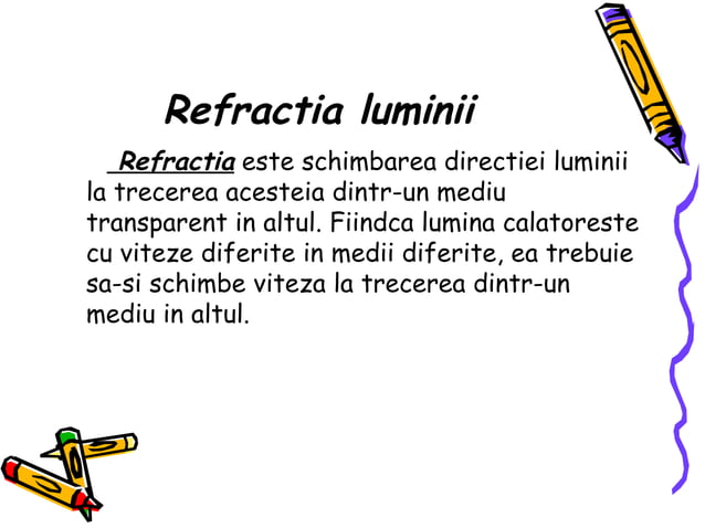 Reflexia si refractia luminii | PPT