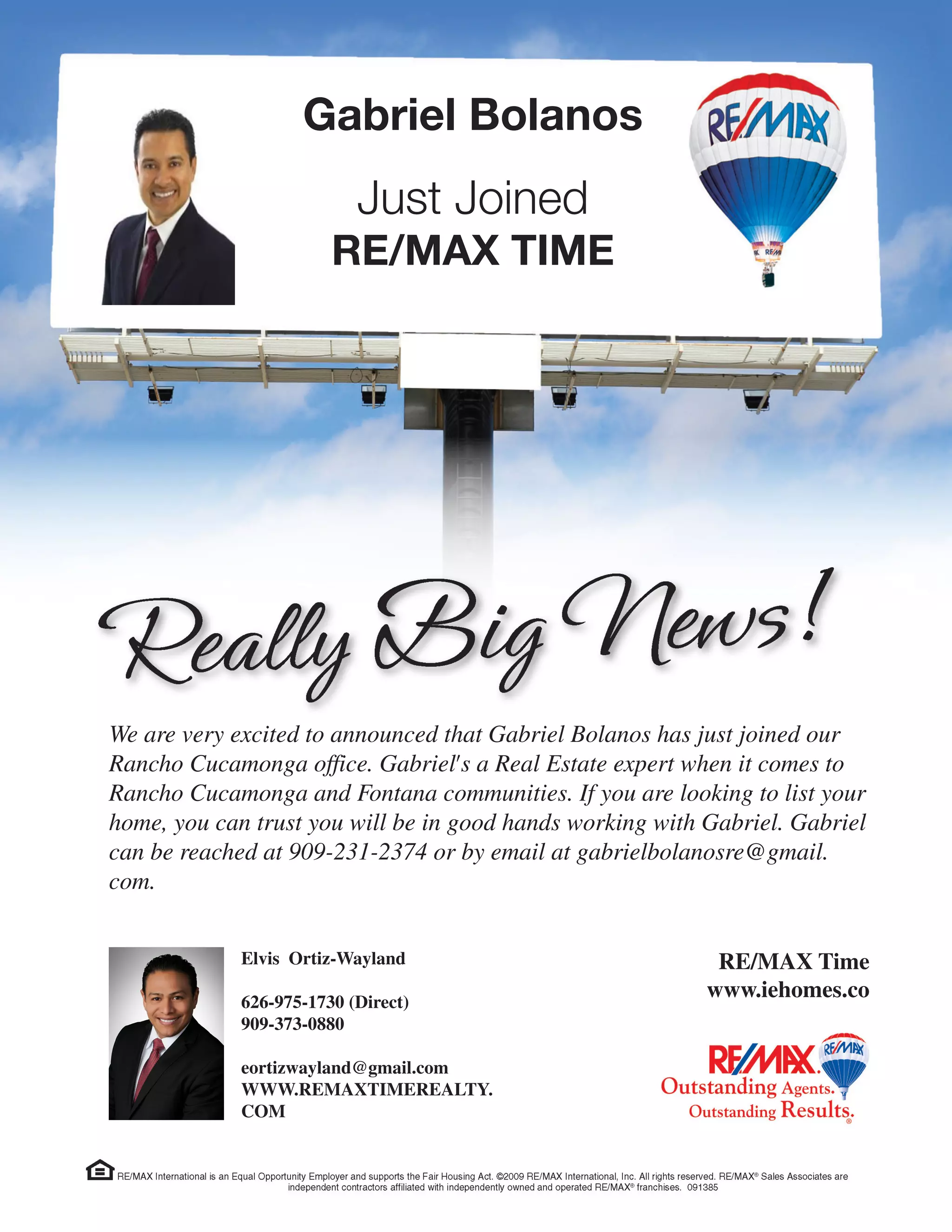 Gabriel Bolanos Joins RE/MAX Time | PDF