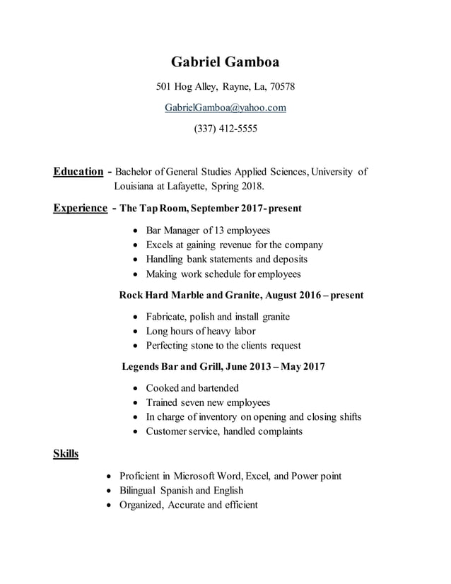 Gabriel Gamboa's Resume | DOCX