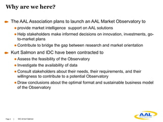 Workshop on the AAL Market Observatory – Identifying stakeholders’ needs | PPTX