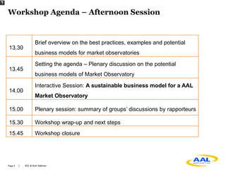 Workshop on the AAL Market Observatory – Identifying stakeholders’ needs | PPTX