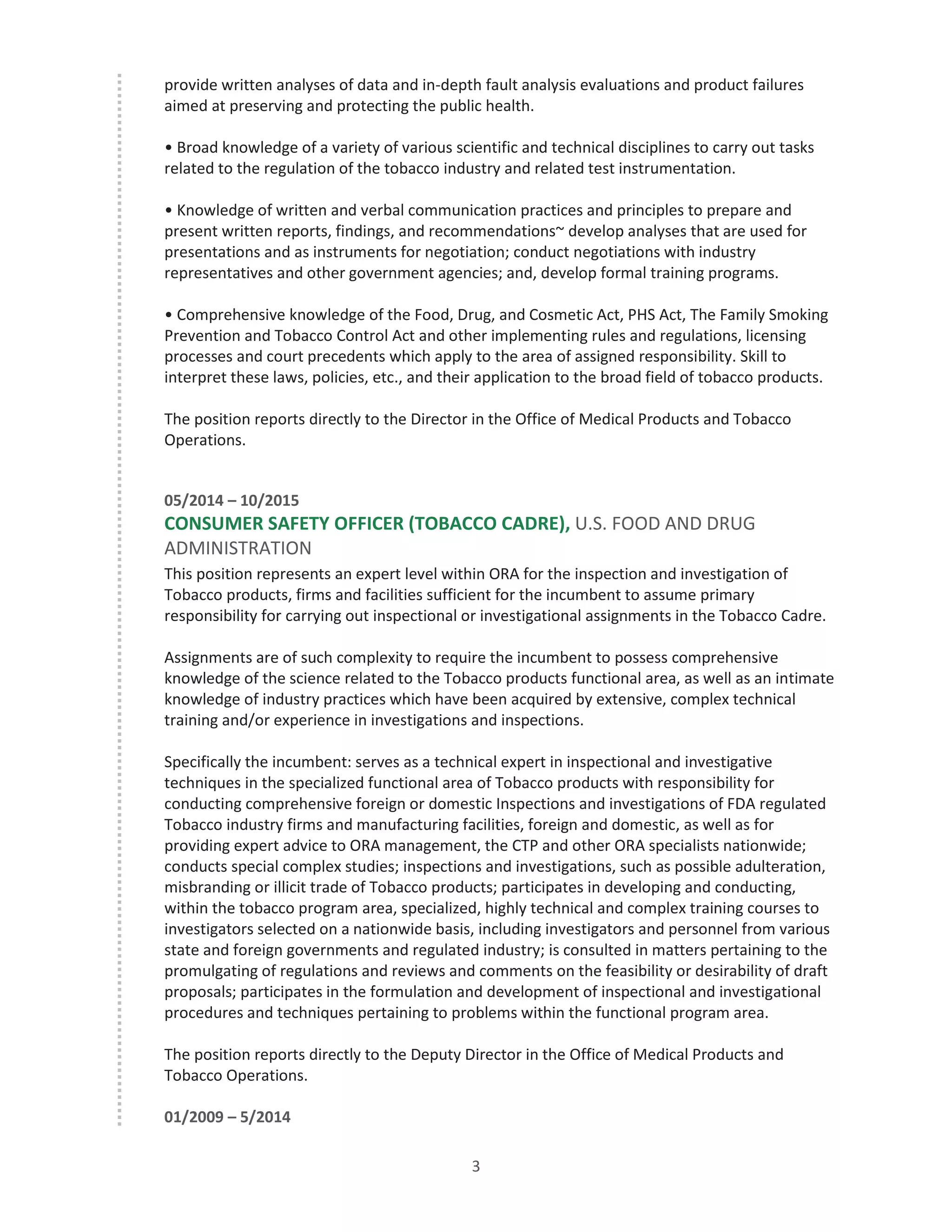 Gabriel Muniz FDA Only Resume | PDF