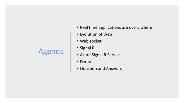 Building Real time Application with Azure SignalR Service | PPT