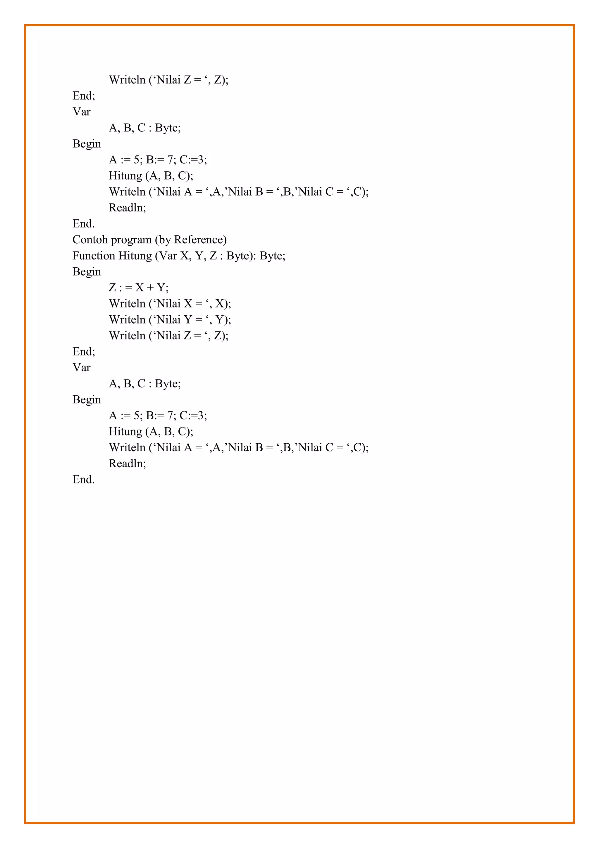 Elemen-Elemen Program Pascal | PDF