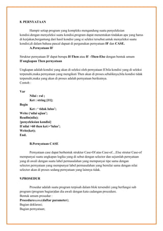 Elemen-Elemen Program Pascal | PDF