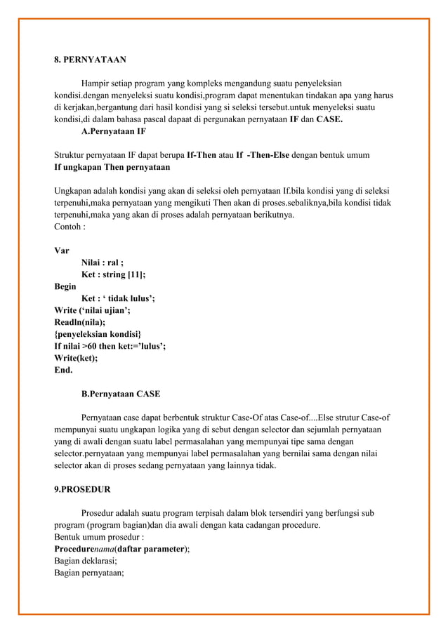 Elemen-Elemen Program Pascal | PDF