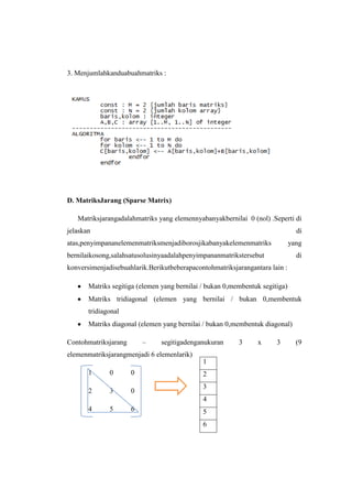 Makalah Matriks dalam Struktur Data | DOCX