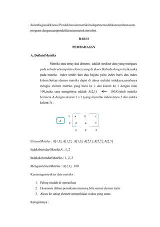Makalah Matriks dalam Struktur Data | PDF