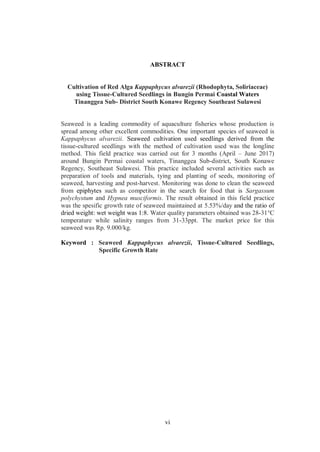 Budidaya Rumput Laut Kappaphycus alvarezii (Rhodophyta, Soliriaceae ...