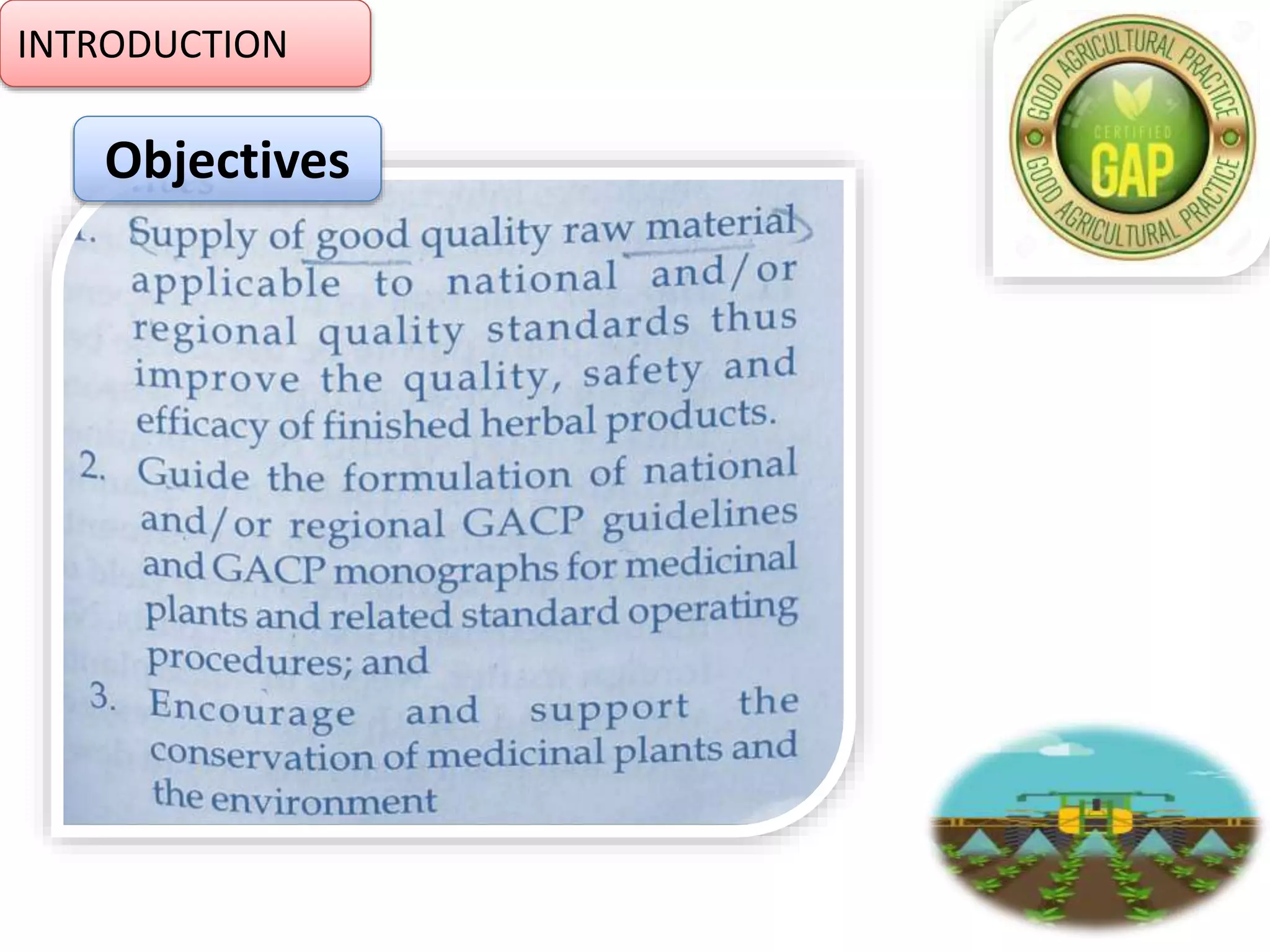 Notes on GACP Guidelines part of herbal Drug Technology | PPTX