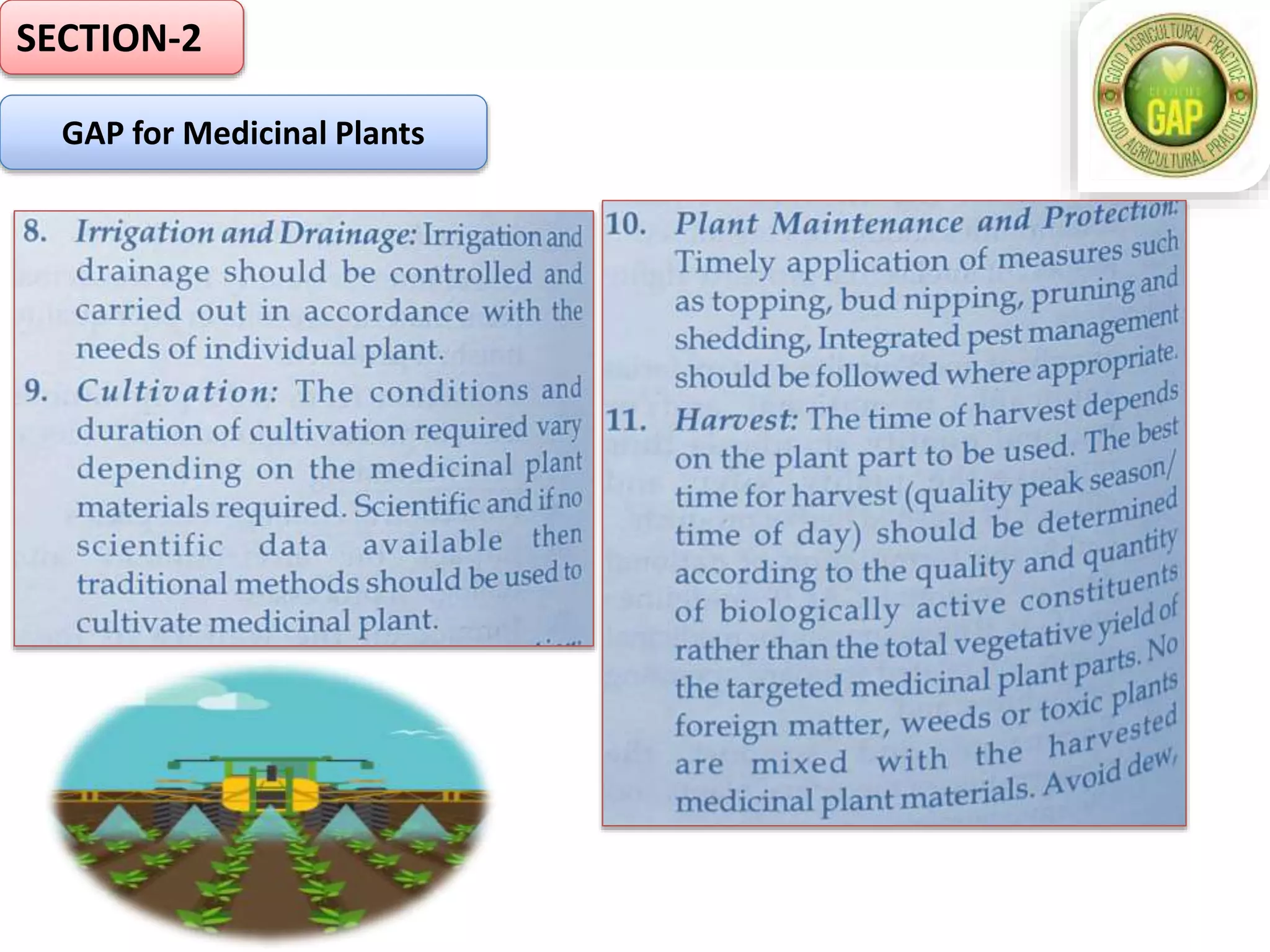 Notes on GACP Guidelines part of herbal Drug Technology | PPTX