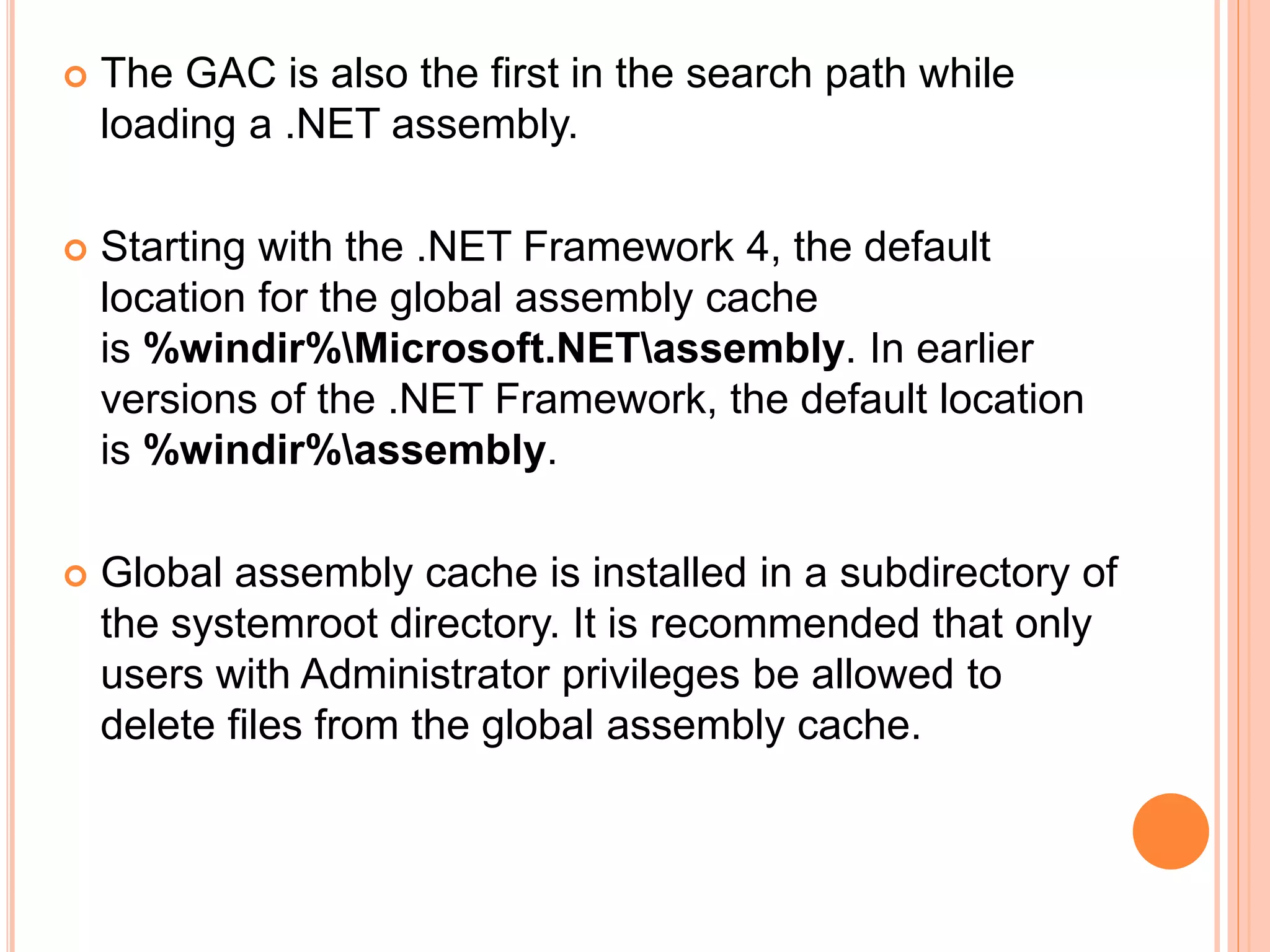 C# Global Assembly Cache | PPT
